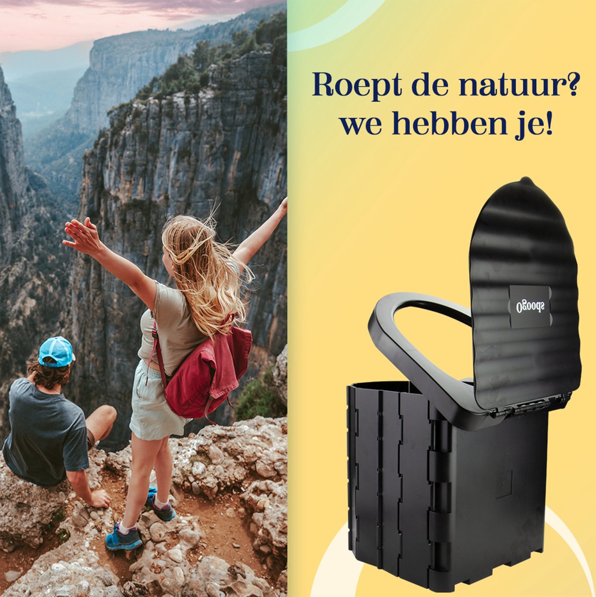 Mobiel Draagbaar Camping Toilet met Deksel - Toiletemmer met Draagtas ...