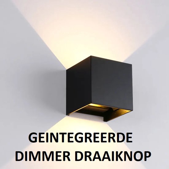 SmartLed X1 - Kubus Wandlamp - Met Dimmer knop - sfeervol 2700K - voor ...