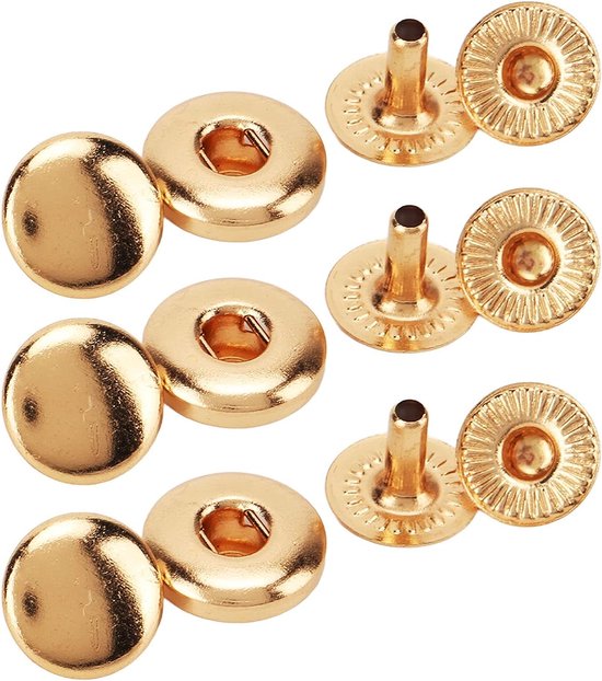 Kit met Leren Drukknopen, Set van 200 8 Mm Metalen Drukknopen ...