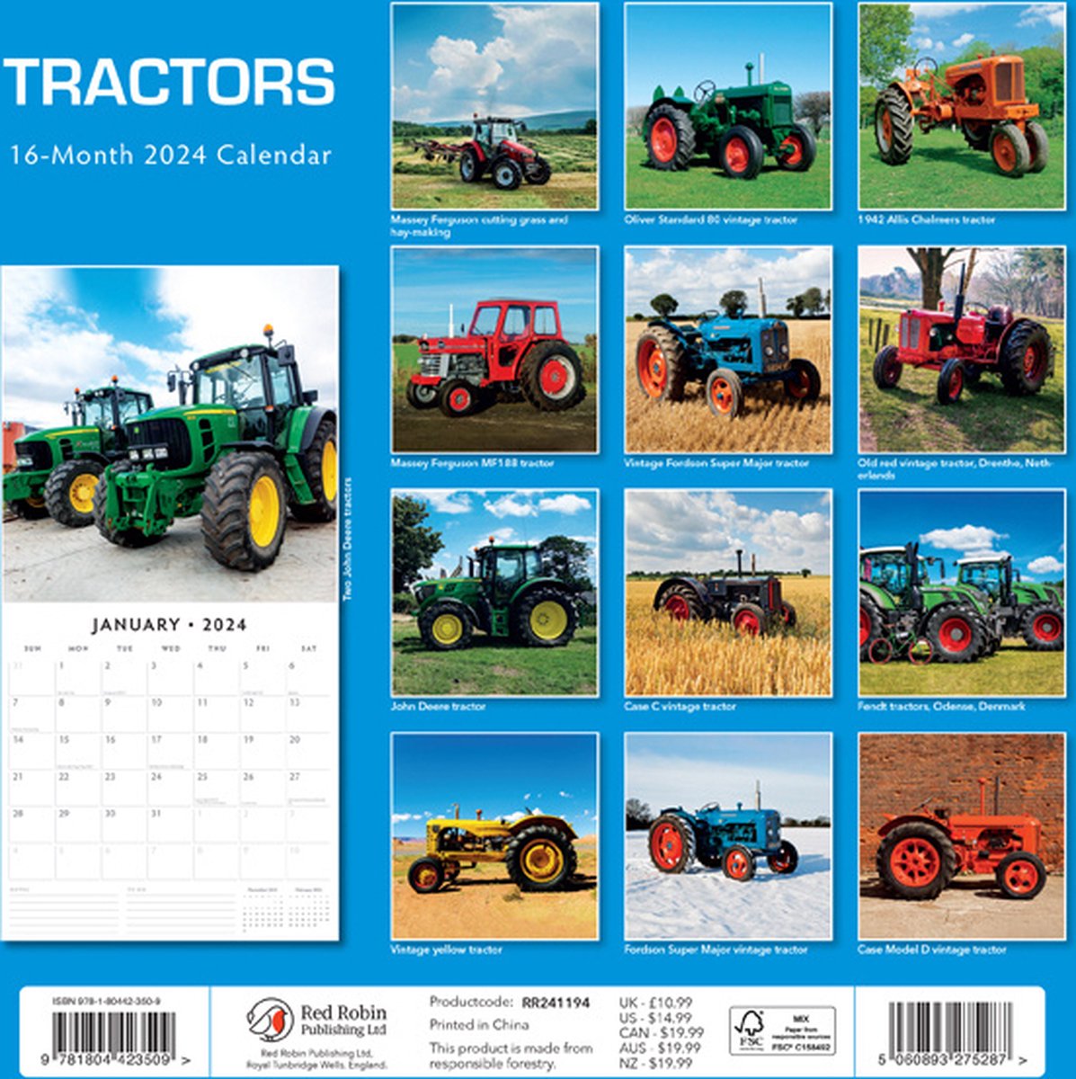 Tractors (Traktoren) Kalender 2024 | bol