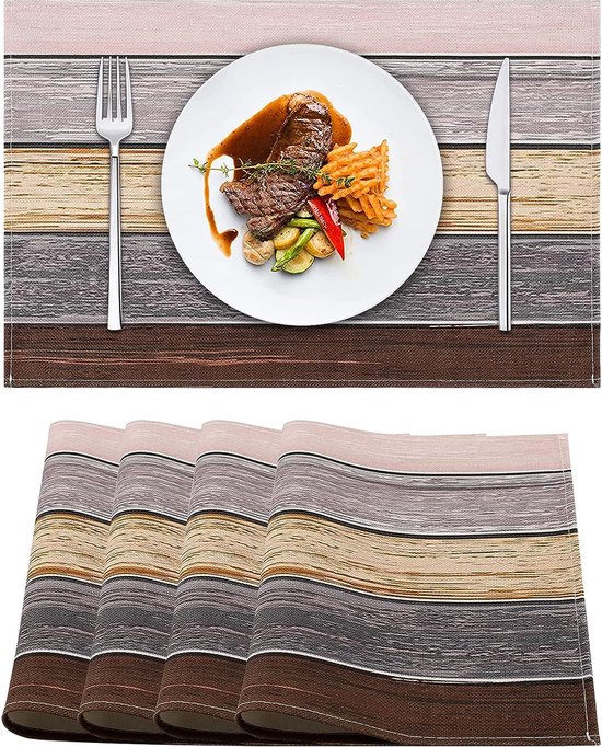 Placemat linnen set van 4 stuks boerderij bruin placemat ideaal voor ...