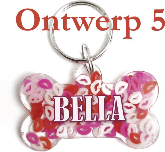 Hondenpenningen met naam | Gepersonaliseerd - Roze mondjes thema ...