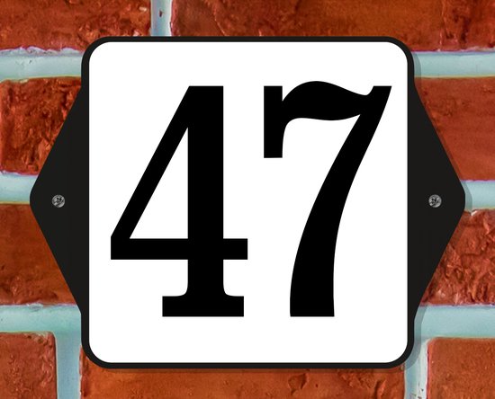 Huisnummerbord Klassiek - Nummer 47 - 14 x 11 cm - incl. bevestiging ...
