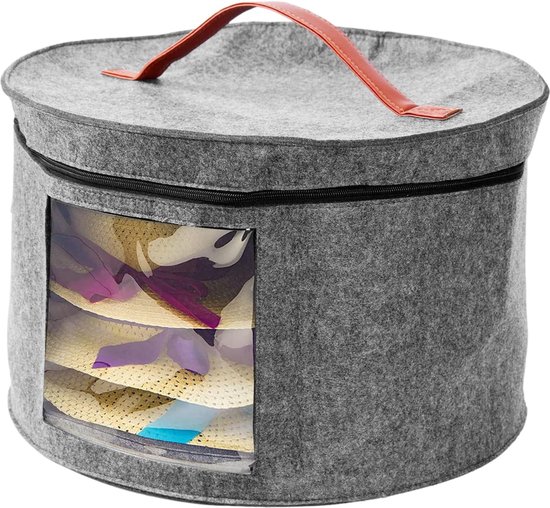 Hoed-opbergdoos met deksel, pop-up grote ronde hoed hoedendoos met ...