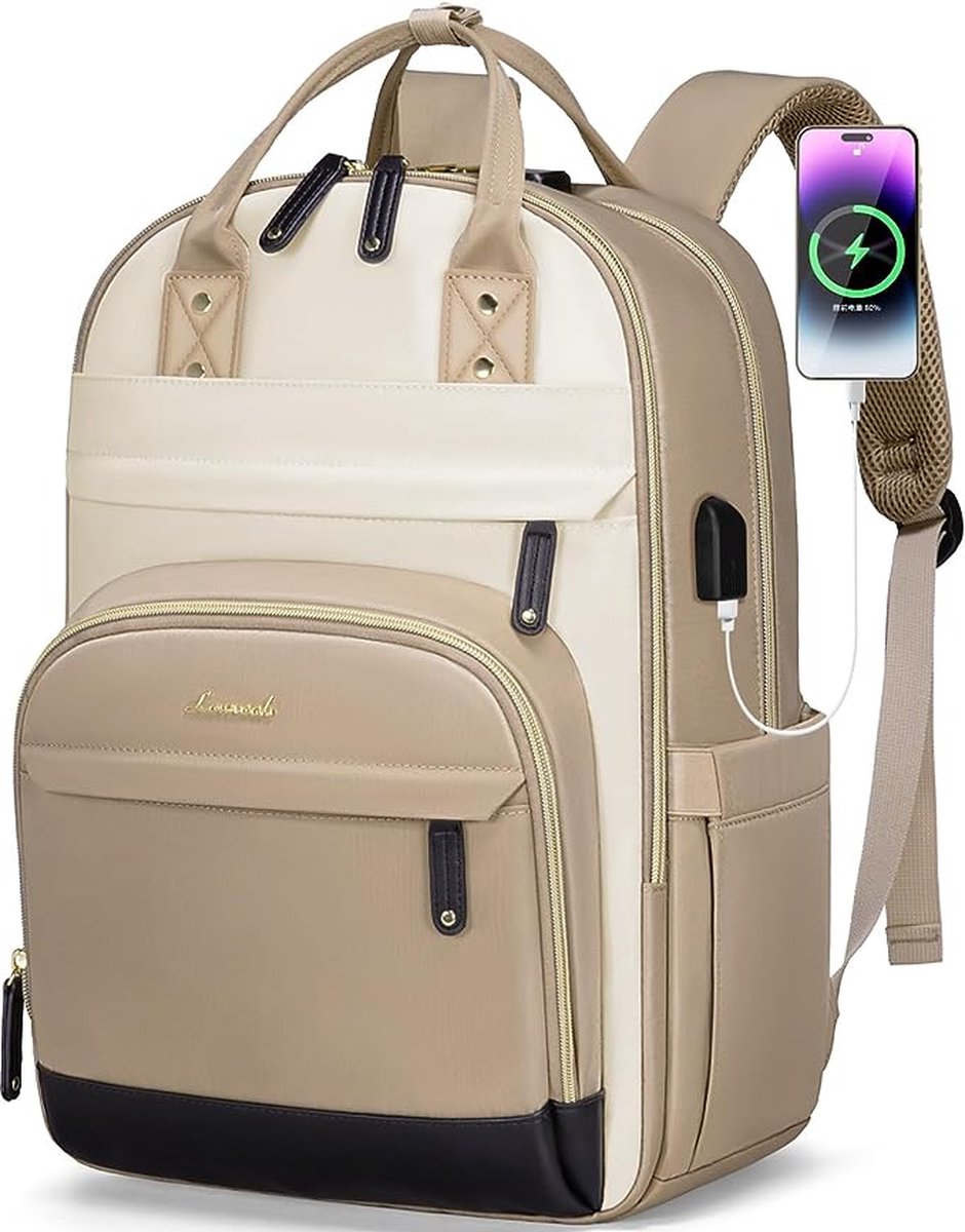 Laptop Rugzak -Lovevook Rugzak - Creme Rugzak - Dames Laptop Rugzak ...