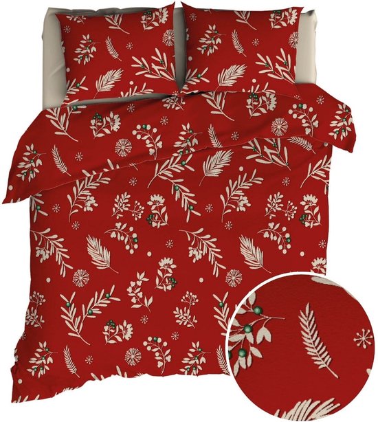 Romanette Dekbedovertrek Rood Flanel B 240 x L 200 cm/B 240 x L 220 cm ...