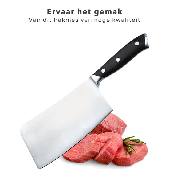Cheqo® Hakmes 17.5cm - Hakbijl - Chopper - Keukenbijl - Keukenmes ...