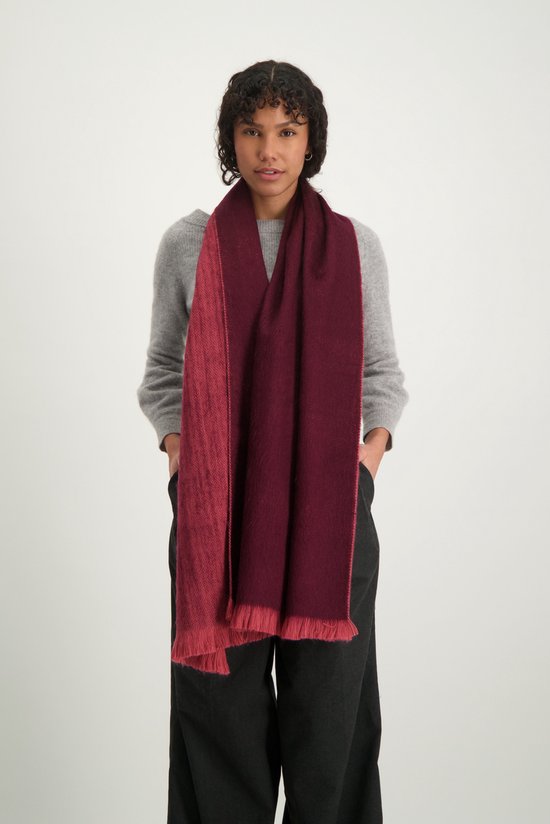 Alpaca Loca Dubbelzijdige Sjaal - 200 x 65 cm - Rood, Paars | bol