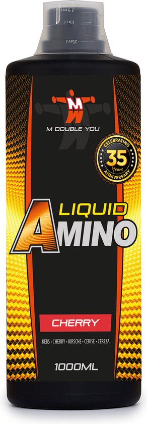 M Double You - Liquid Amino (Cherry - 1000 ml) - BCAA - Proteine - Eiwit - Vitamine B6... | bol