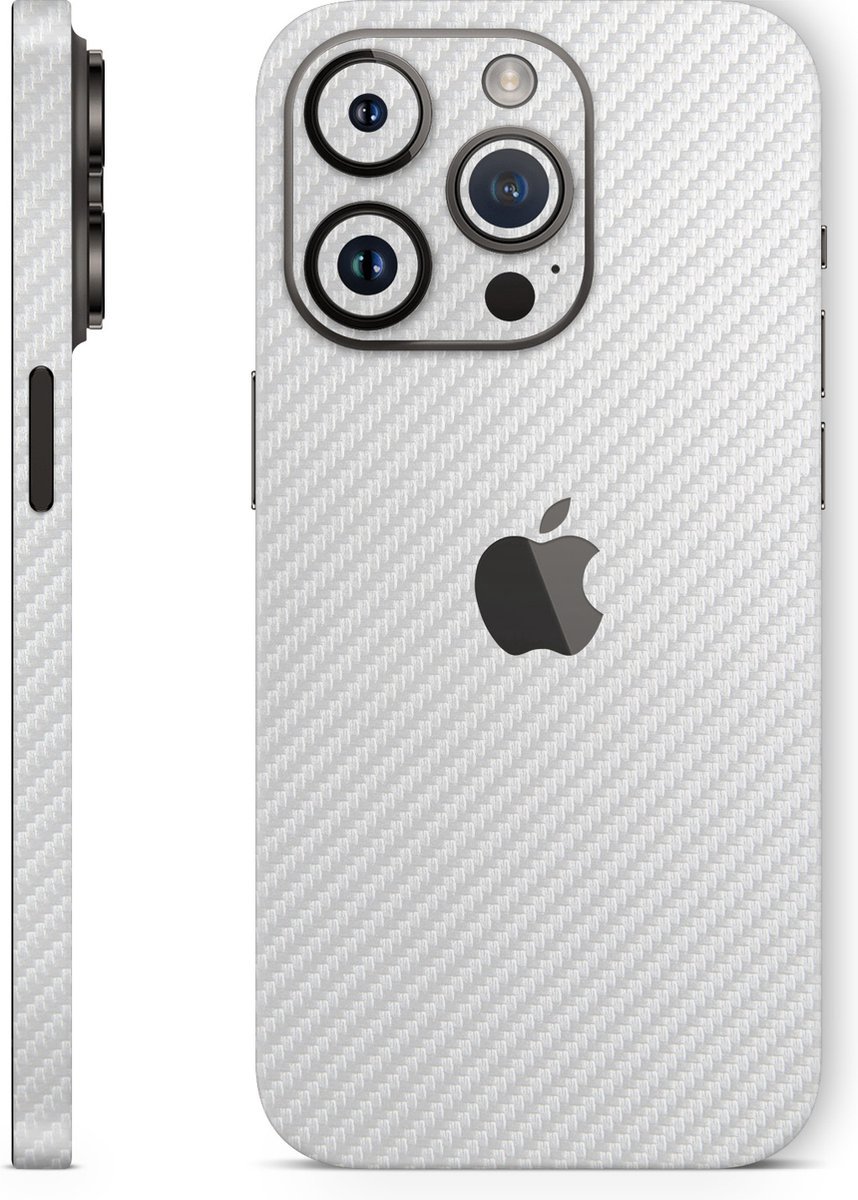 iPhone 15 Pro Max Skin Carbon Wit - 3M Sticker - Wrap | bol.com
