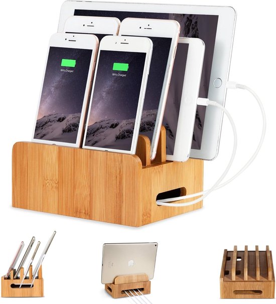 Mobiele telefoon-tablet hout organizer multi standaard universeel ...