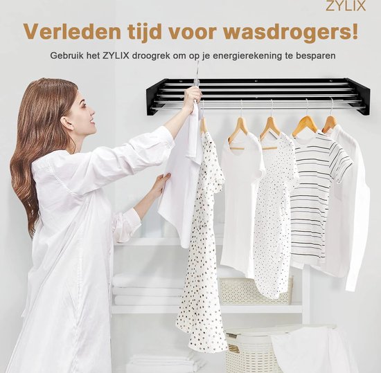 Zylix Wanddroogrek Inklapbaar – Wasrek Hangend – Droogrek – Incl ...