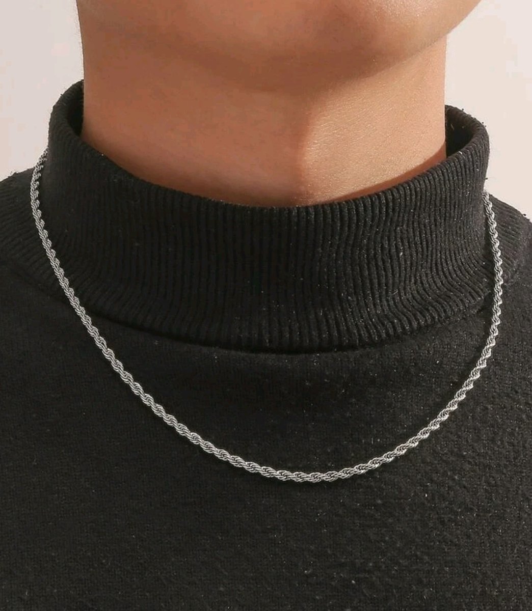 Rope Chain - 50 cm - Premium Stainless Steel - Gepolijst - Touw ketting ...