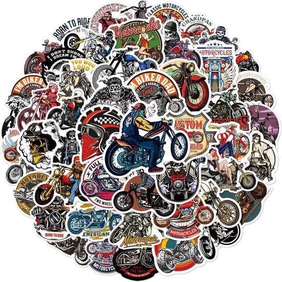 Motor Stickers - 50 Coole stickers voor Volwassenen met Klassieke ...