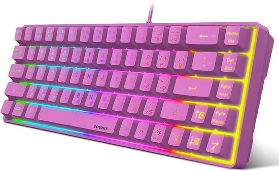 Sounix Gaming Keyboard - 60% Mechanisch Qwerty Gaming Toetsenbord - 64 ...