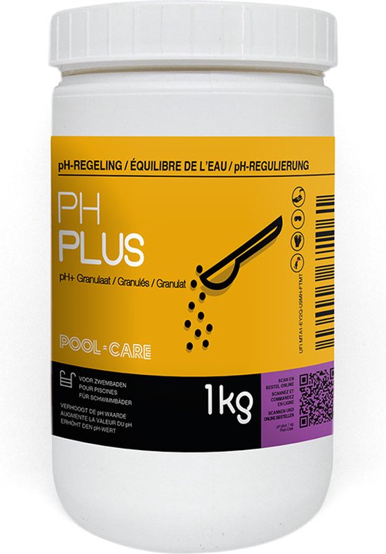 Pool-Care - pH plus - pH plus zwembad - pH+ - Zwembad - 1 kg - Poeder | bol