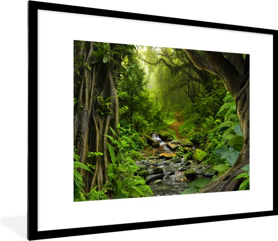 Poster - Fotolijst - Bos - Water - Jungle - Stenen - Groen - Frame ...