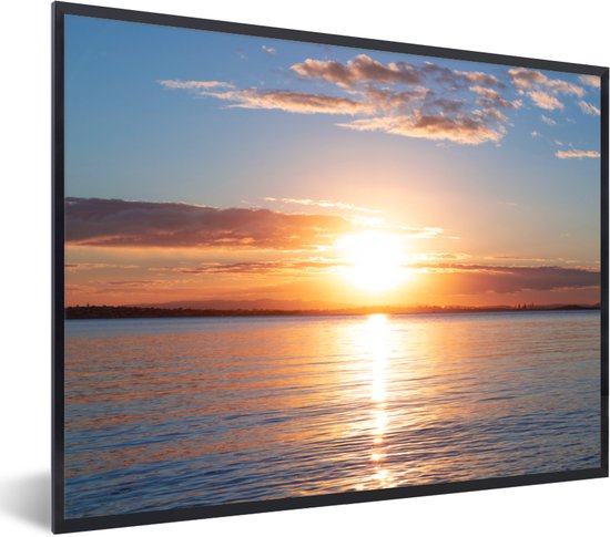 Fotolijst incl. Poster - Zee - Zon - Kleuren - 80x60 cm - Posterlijst | bol