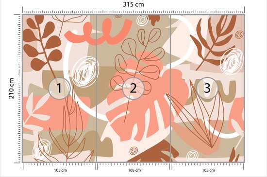 Fotobehang Contemporary Collage Seamless Pattern. Terracotta Abstract ...