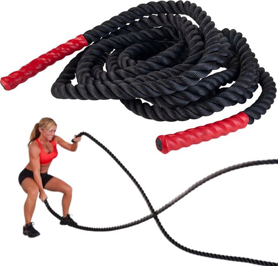 Cheqo® PRO FIT Battle Rope - Crossfit Rope - Fitness Touw - HIIT ...