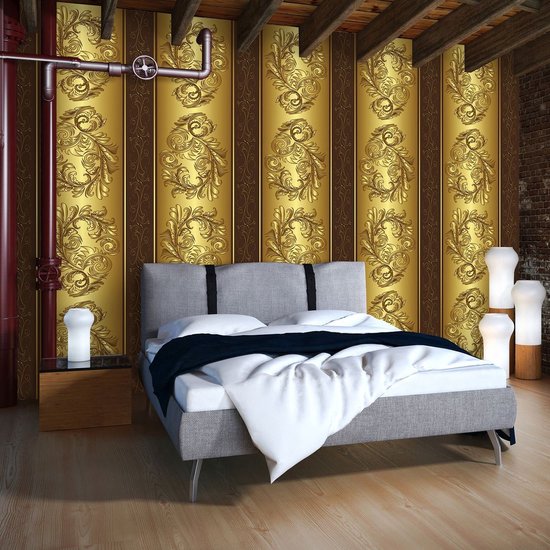 Fotobehang - Vlies Behang - Luxe Gouden Ornament - 416 x 254 cm | bol