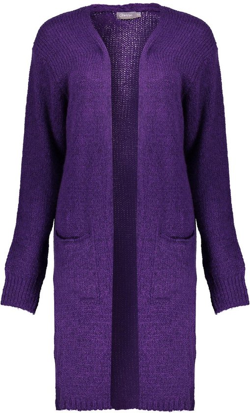 Geisha Vest Lang Gebreid Vest 34567 70 Purple Dames Maat - S | bol