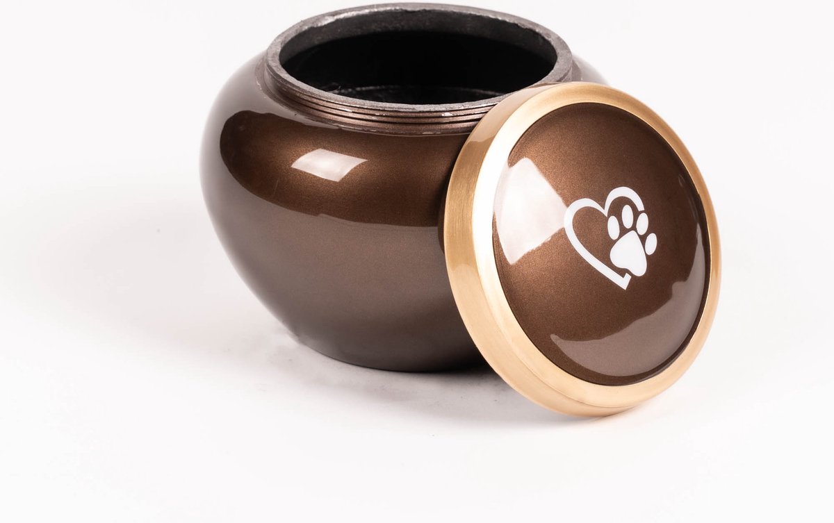 Crematie-urn | Urn voor dieren bruin pootje en hartje| Honden of katten ...