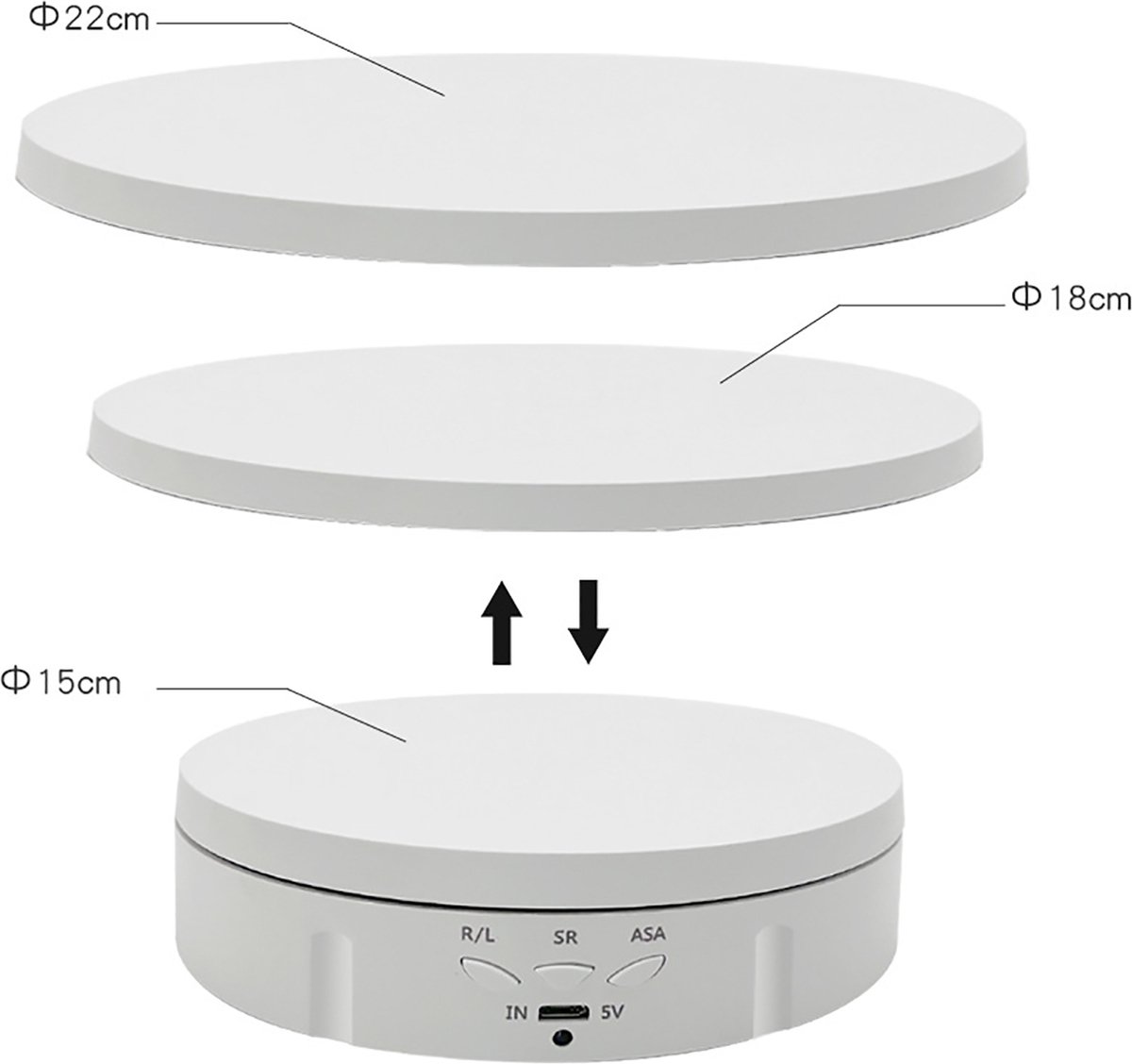 Draaiplateau Wit 3 in 1 - Draaischijf - Elektrisch draaiplateau - Draaiplateau voor... | bol.com