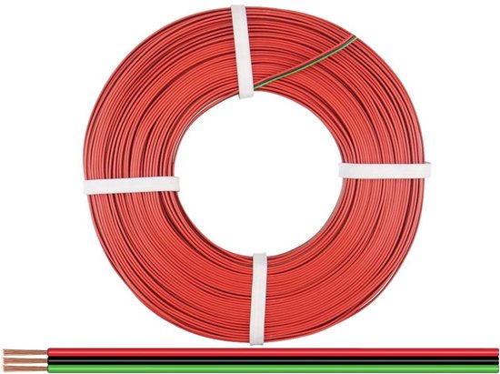 Donau Elektronik 325-014-25 Draad 3 x 0.25 mm² Rood, Zwart, Groen 25 m ...