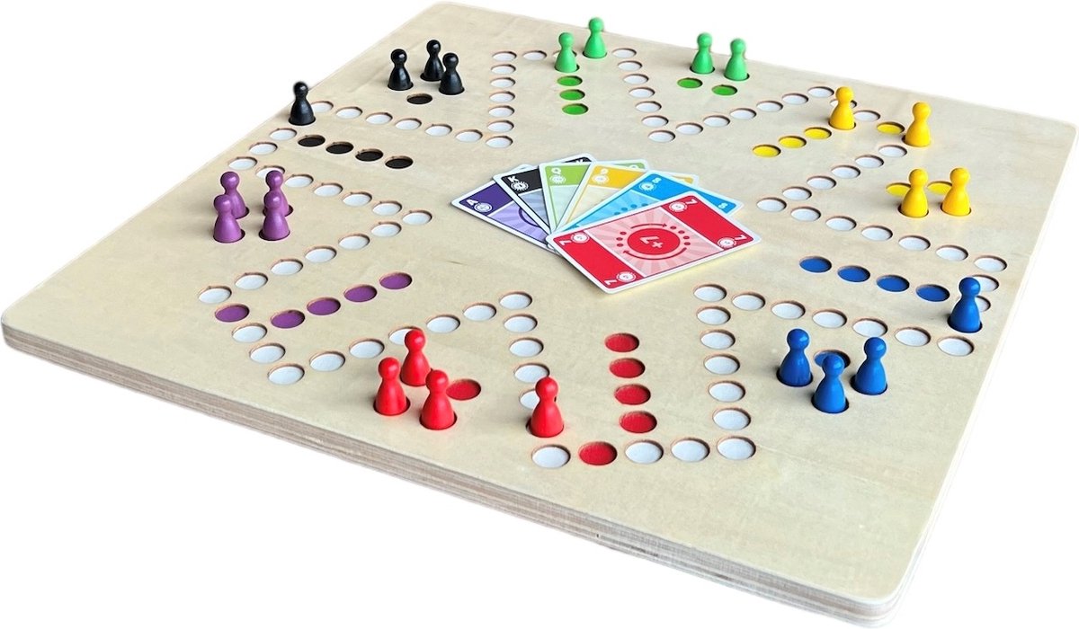 Keezen Keezenspel Hout Deluxe - Houten bordspel dubbelzijdig - 2 tot 6 ...
