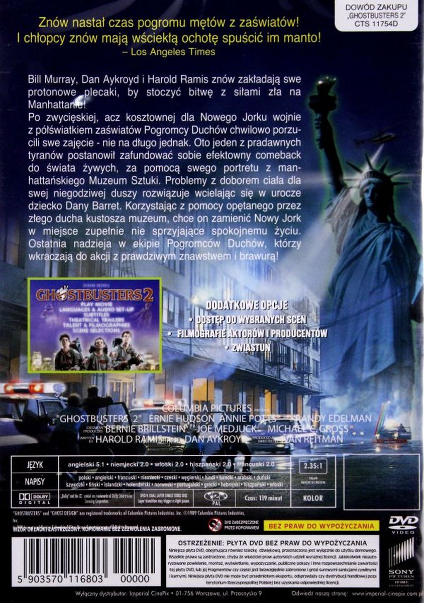 Ghostbusters II [DVD] (Dvd), Dan Aykroyd | Dvd's | bol.com