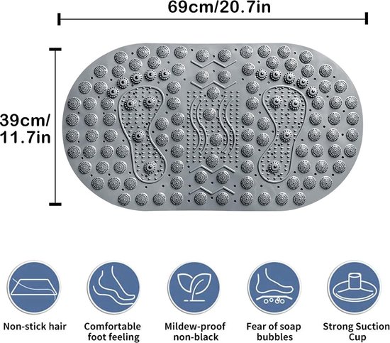 douchemat antislip met magnetische massage, douchematten douche met ...