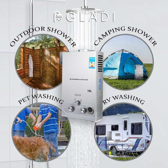 Propaan Boiler 16L - LPG Geiser 16 Liter / minuut Boiler - Ideaal Voor ...