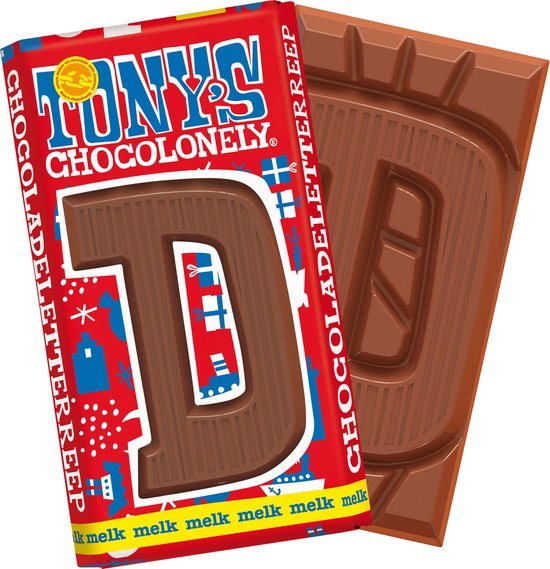 Tony's Chocolonely Chocolade Letter D - Melkchocolade Reep ...