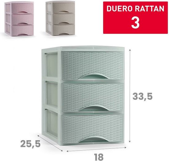 Plasticforte Ladeblokje/bureau organizer met 3x lades - mintgroen - L18 ...