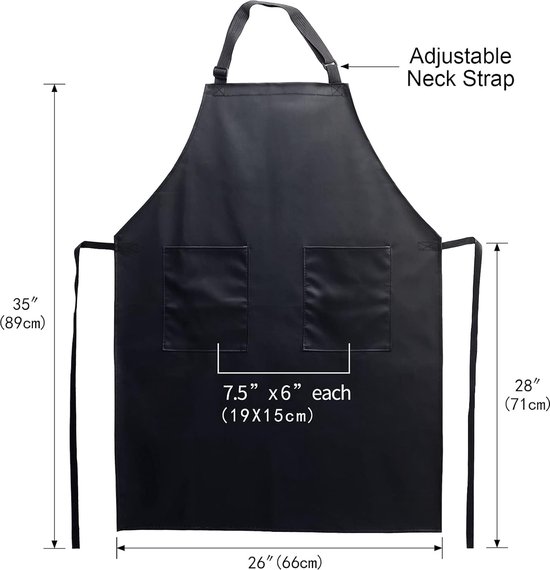 Schorten Keuken Schort Waterdicht met 2 Zakken - Verstelbaar voor ...