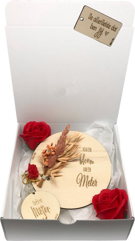 Geschenkbox liefste METER | rood | bloem | droogbloemen | liefste meter ...