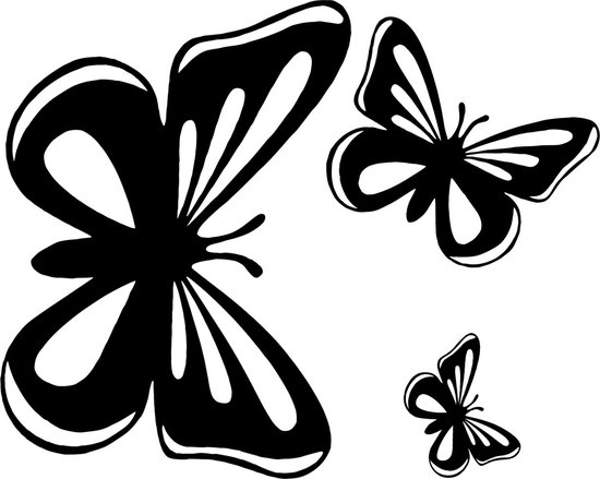 Auto raam Sticker 3 Vlinders Laptop - decoratie - Muursticker ...