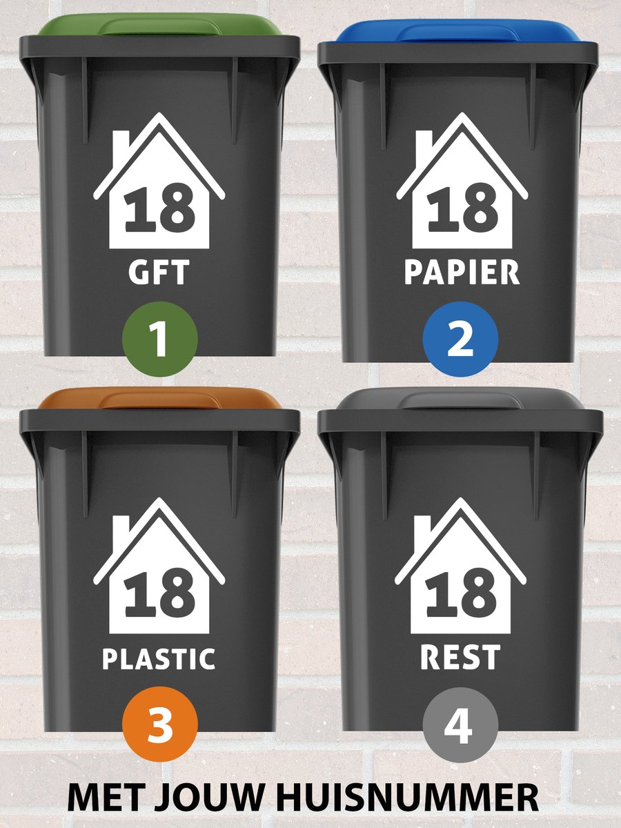 Container Stickers - Voordeelset 4 stuks - 15x20 cm - Sticker voor ...