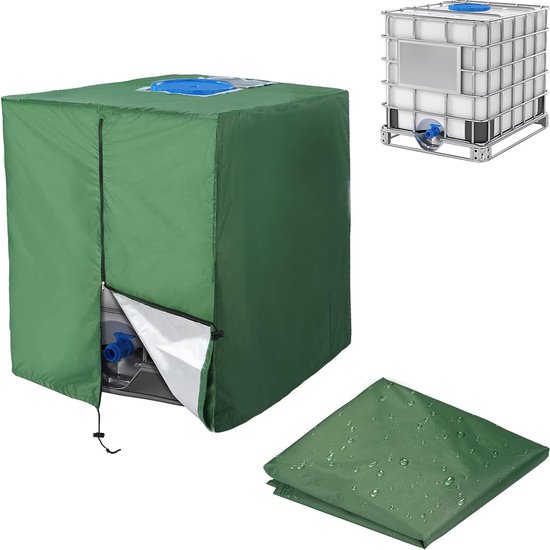 IBC Tankafdekking, 120 x 100 x 116 cm, afdekzeil met ritssluiting voor ...