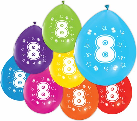 Ballonnen 8 jaar verjaardag | bol