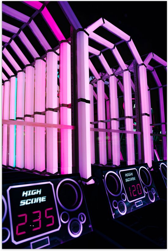 Poster Glanzend – Ballen Gooien Spel in Arcade Hall - 60x90 cm Foto op ...