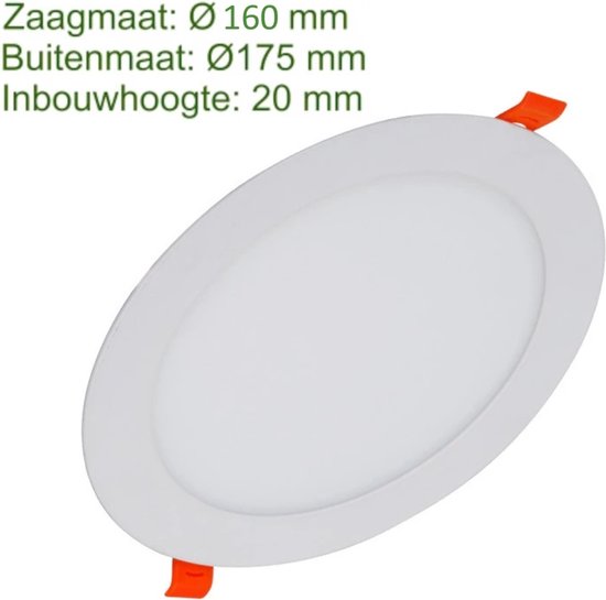 LED Inbouw Downlight 12W Slim | Ø160mm 1000lm | 3000K - Warm wit (830 ...
