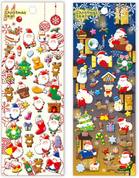 Puffy Stickers Kerst - Stickervellen Kerst - Knutselen Kerst ...