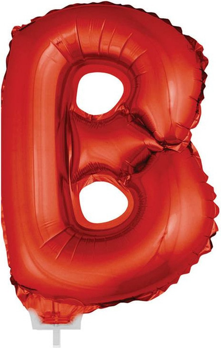 Rode opblaas letter ballon B op stokje 41 cm | bol.com