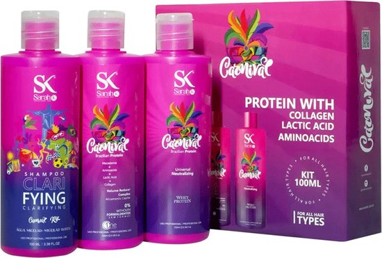 Sarah K Professional Hair Carnival Proteïne Behandeling Kit 3x100ml ...