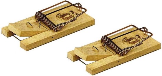 Hendrik Jan Muizenval / muizenklem - 2 stuks - hout - 10 cm | bol