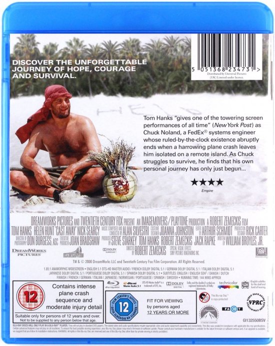 Castaway Blu-Ray - Modern Robinson Crusoe verhaal over overleven | bol