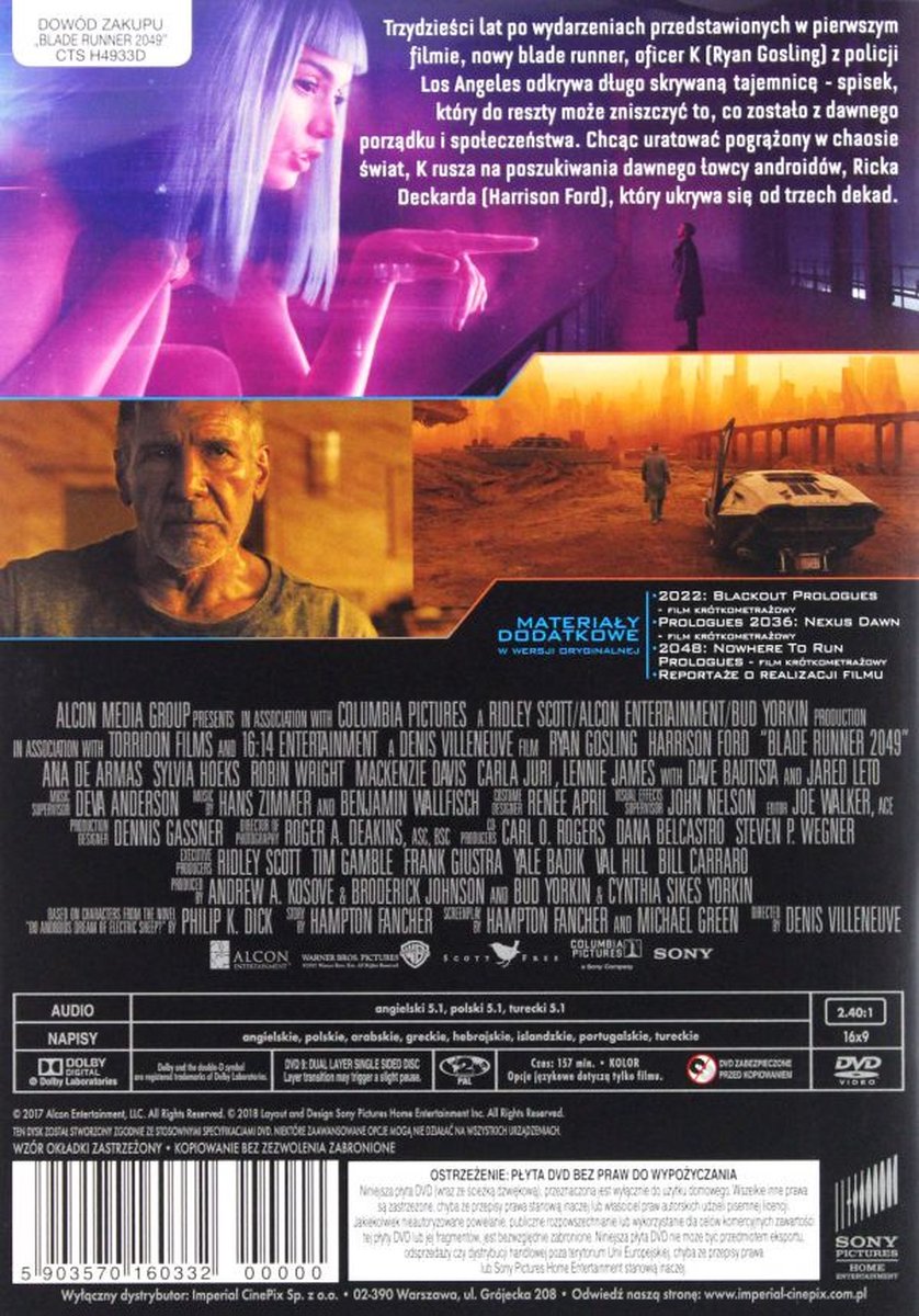 Blade Runner 2049 [DVD] (Dvd), Jared Leto | Dvd's | bol.com