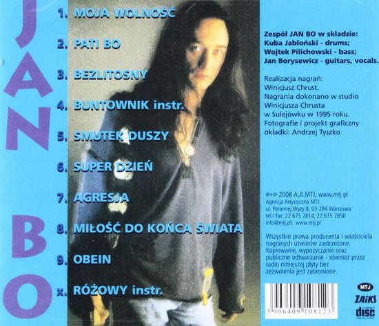 Jan Bo: Moja wolność [CD], Jan Borysewicz | Muziek | bol